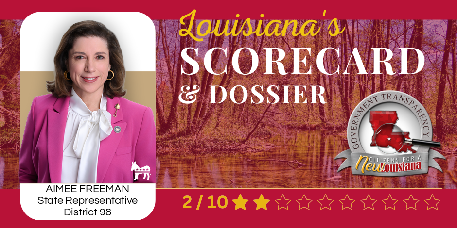 Aimee Freeman - Legislator Score 2/10