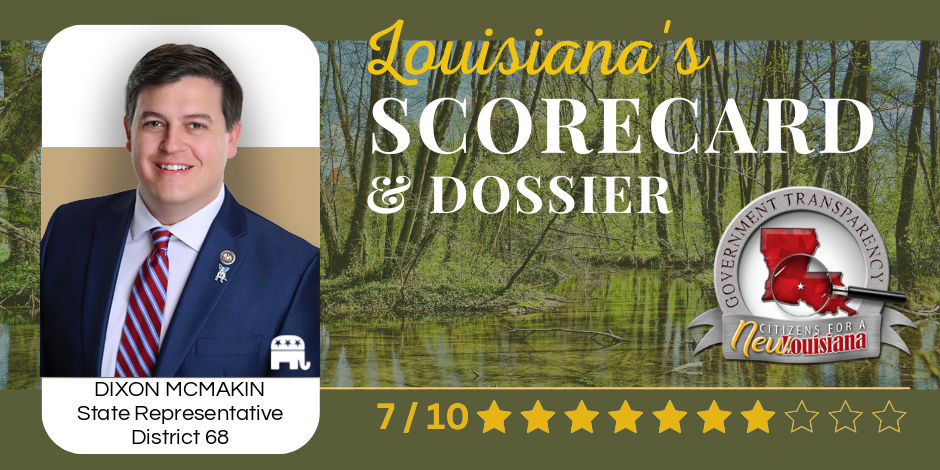 Dixon McMakin - Legislator Score 7/10