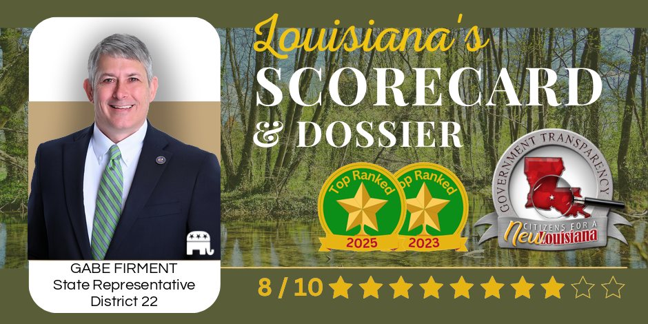 Gabe Firment - Legislator Score 8/10