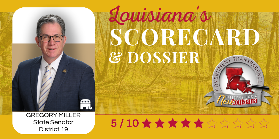 Gregory Miller - Senator Score 5/10