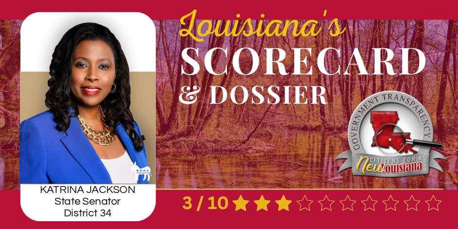 Katrina Jackson - Senator Score 3/10