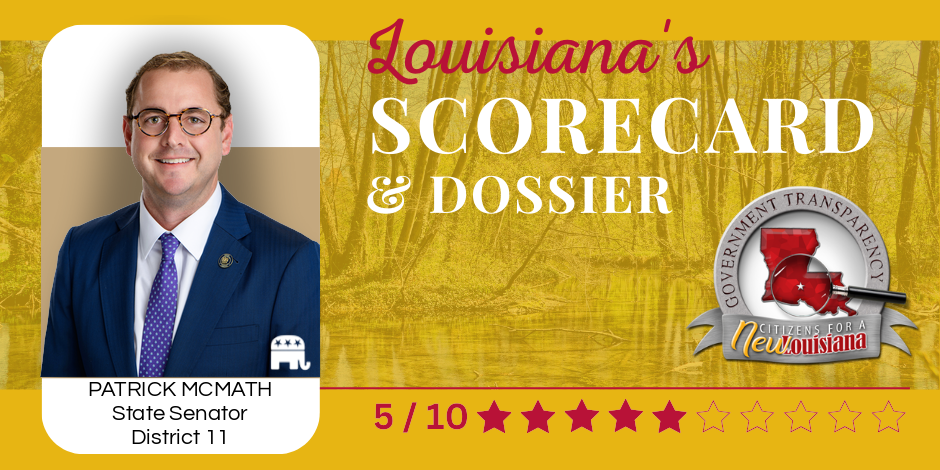 Patrick McMath - Senator Score 5/10