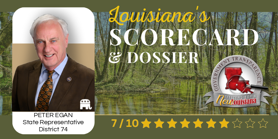 Peter Egan - Legislature Score 7/10