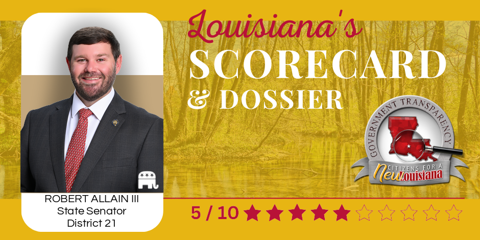 Robert Allain III - Senate Score 5/10