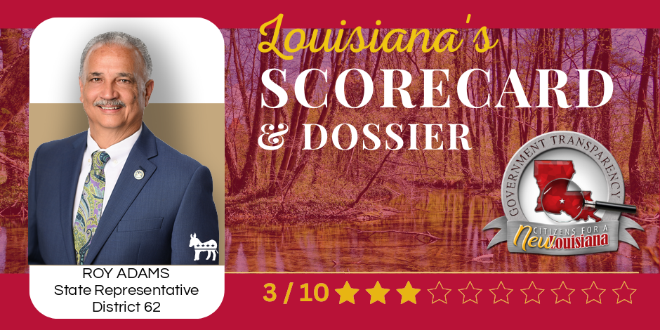 Roy Adams - Legislator Score 3/10